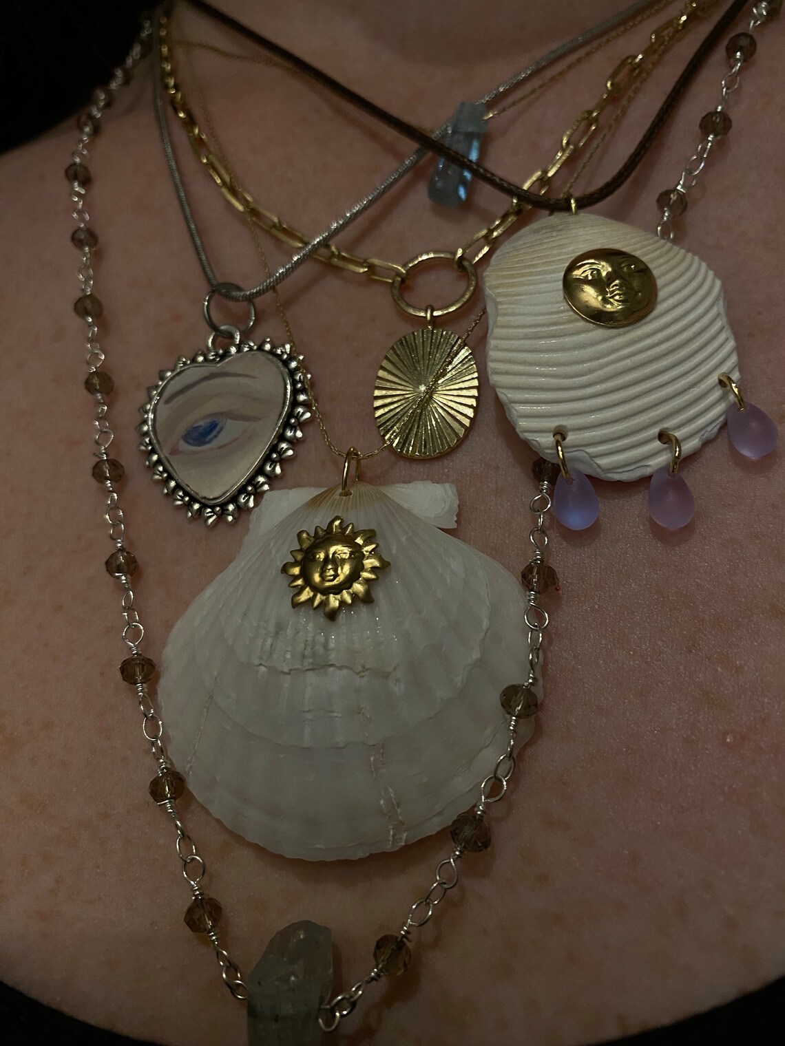 MERMAIDCORE Shell Goddess Necklace Renaissance Faire Statement Beachy ...