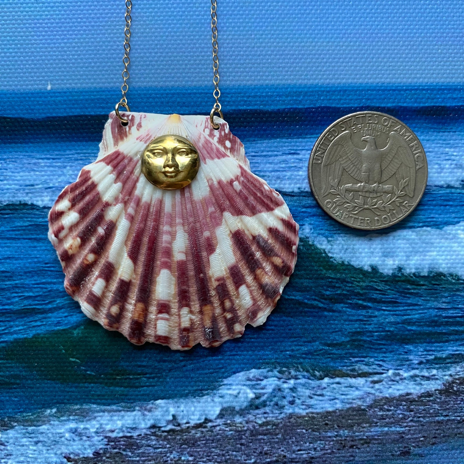 MERMAIDCORE Shell Goddess Necklace Renaissance Faire Statement Beachy ...