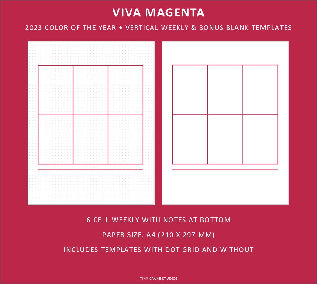 Printable Weekly Viva Magenta, A4 210 X 297 MM - Etsy