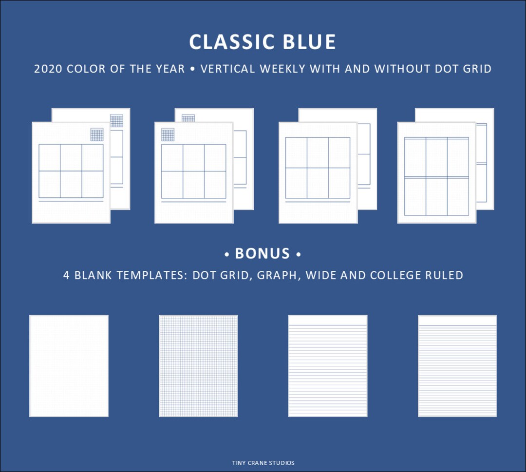 Printable Weekly Classic Blue, Letter 8.5x11 - Etsy