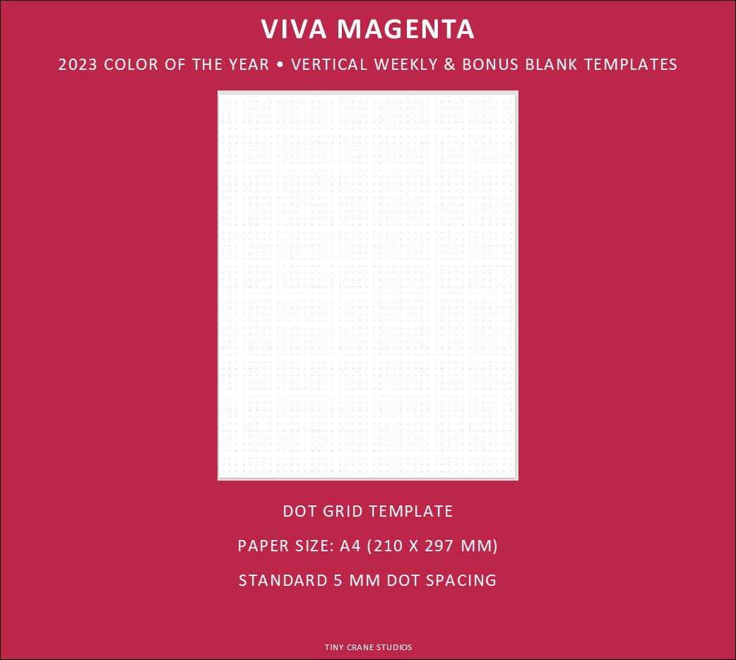 Printable Weekly Viva Magenta A4 210 X 297 MM - Etsy
