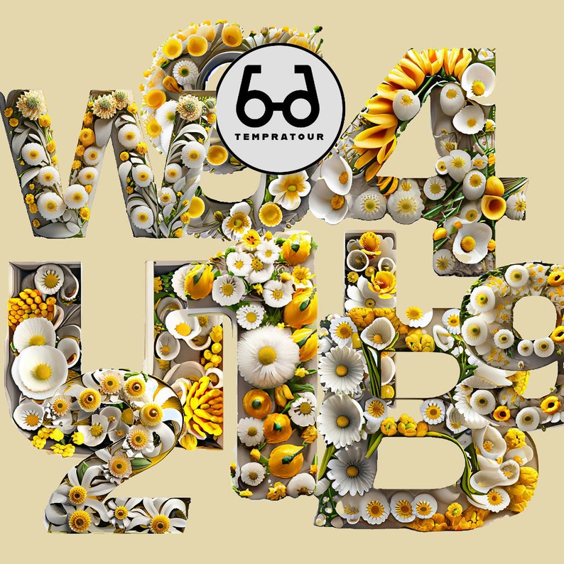 Floral Alphabet Clipart, Letters Clipart, Digital Alphabet, Printable ...