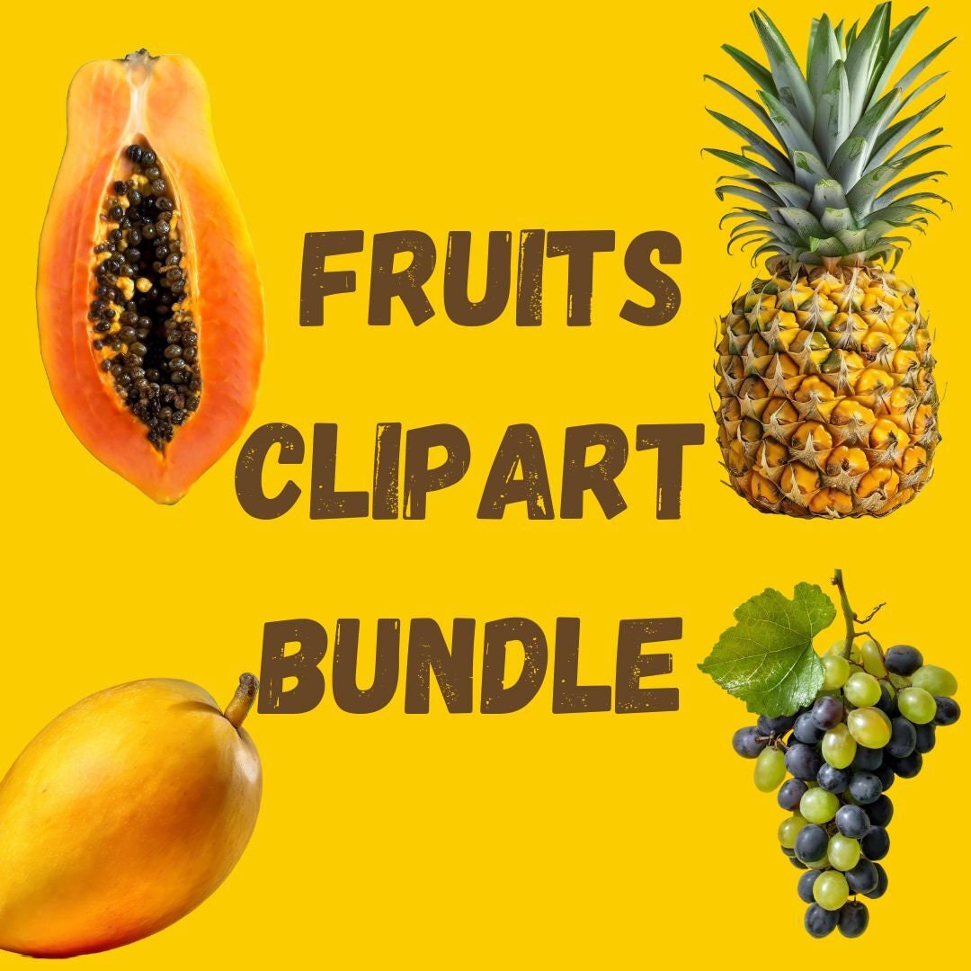 Fruits Clipart Fruits Bundle Commercial Use High Quality Transparent ...