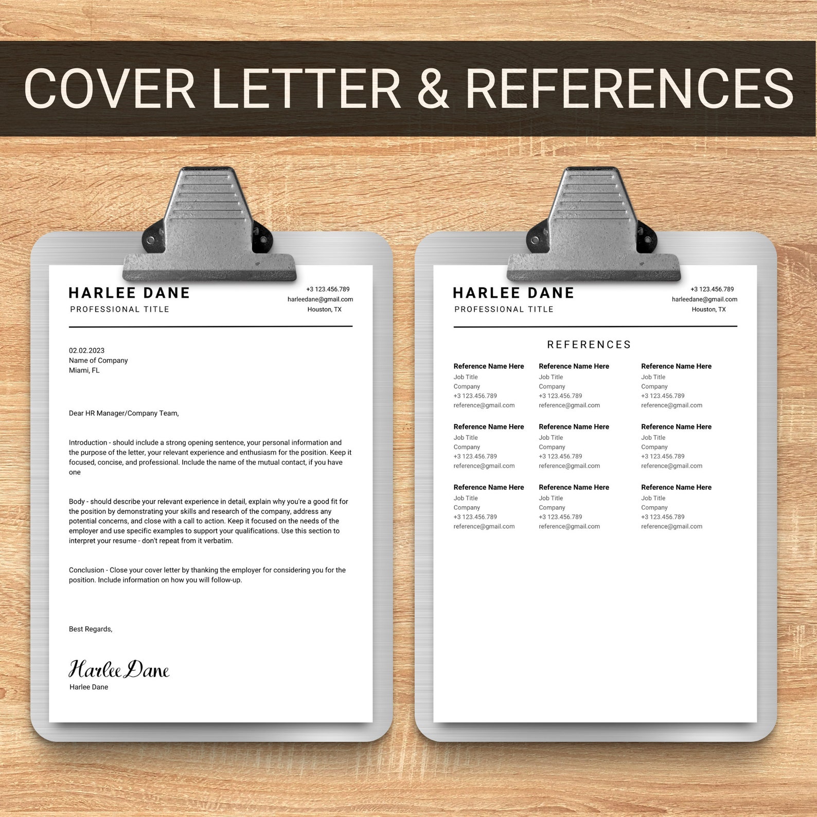 2023 Professional Resume Template for Canva Simple Modern One and Two ...