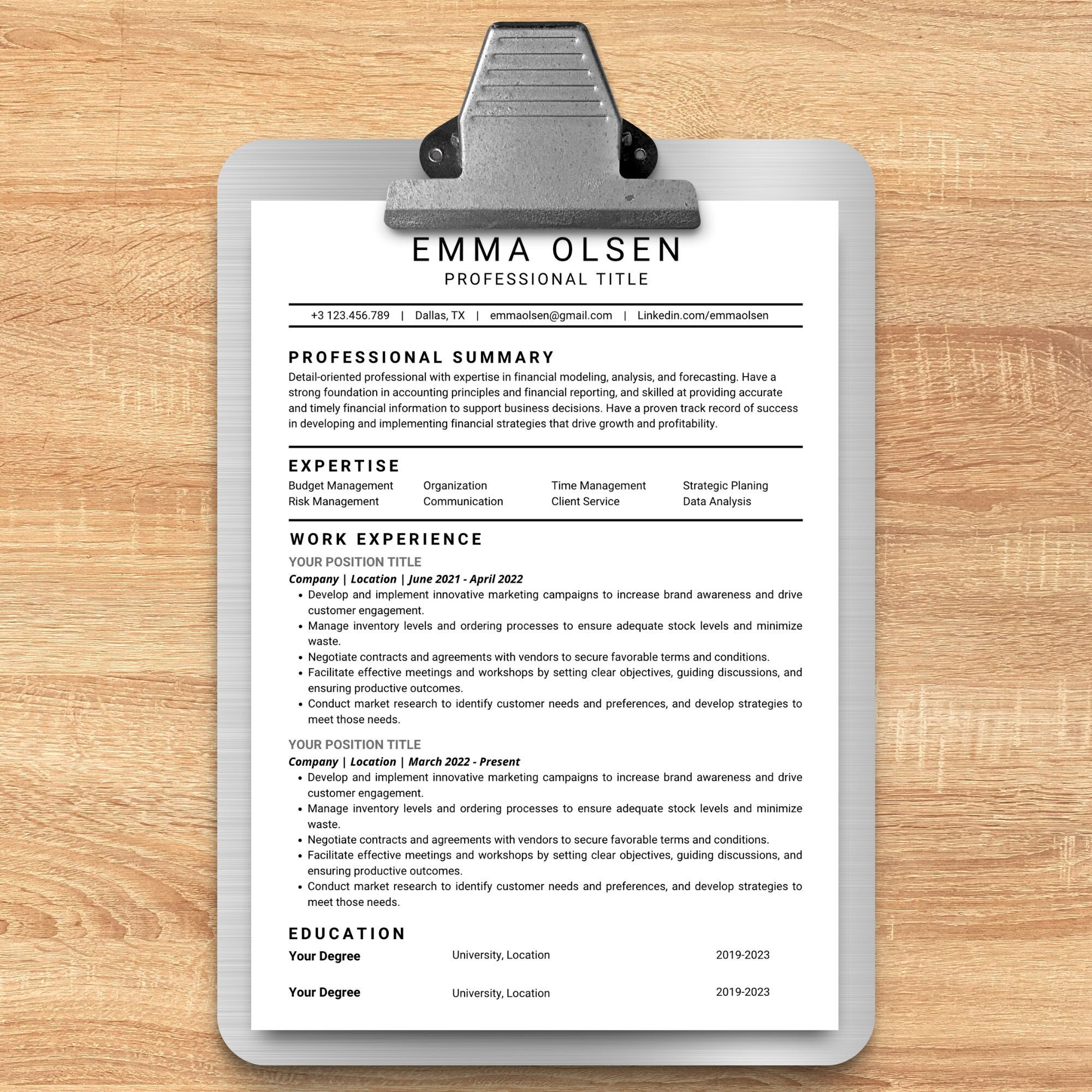 2023 Good Resume Template for Canva • Creative Executive ATS Friendly ...