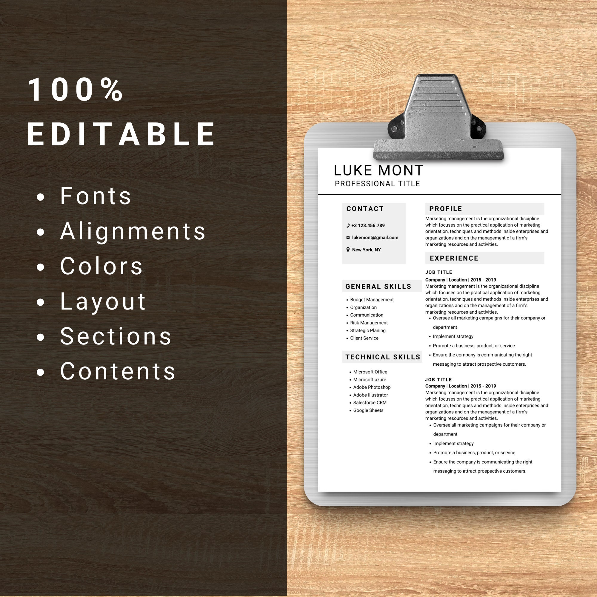 2023 Resume Template for Canva Creative Executive ATS Friendly Resume ...