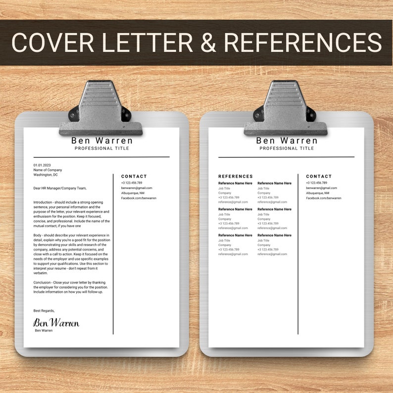 2023 Simple Resume Template for Canva • Creative Executive ATS Friendly ...