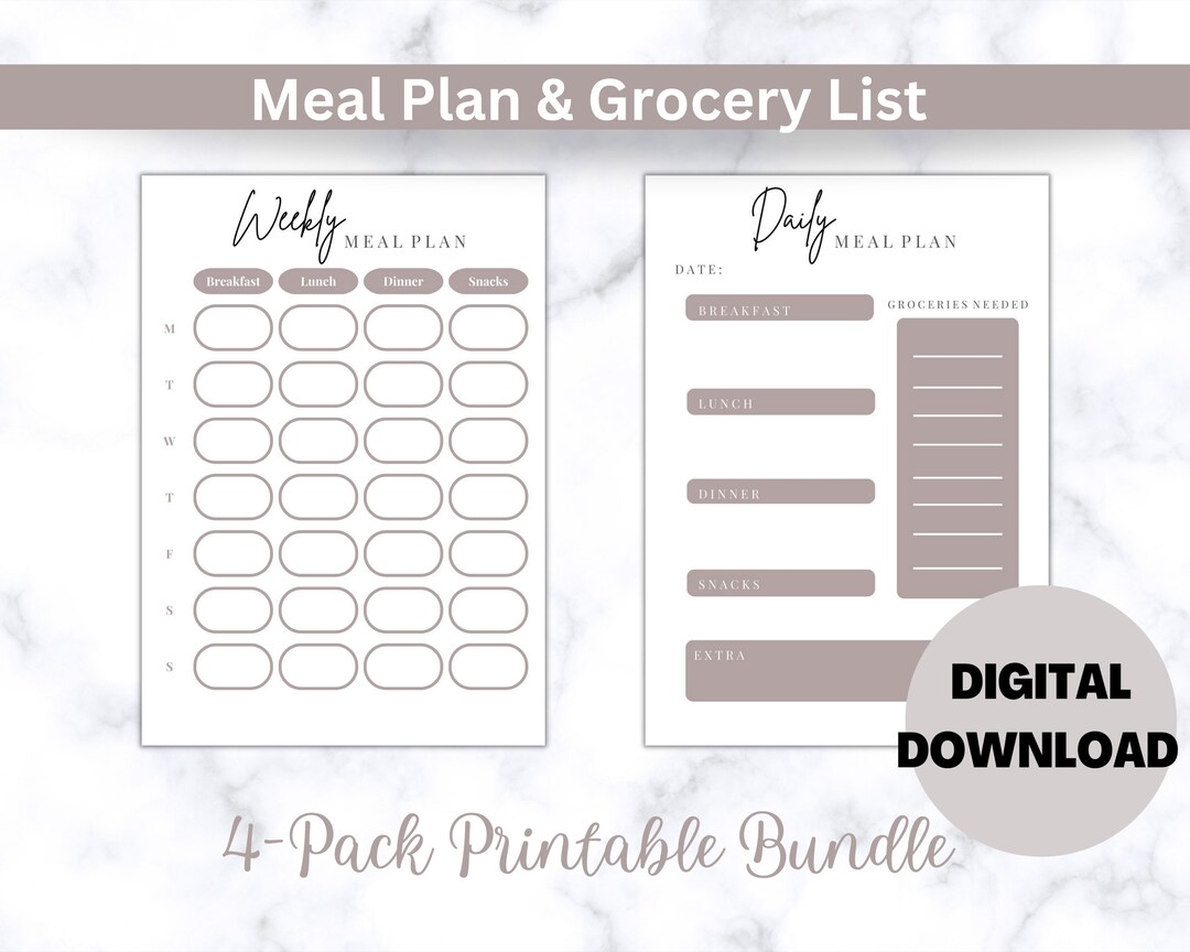 Digital Meal Planner and Grocery Planner | Weekly and Daily Meal Plans ...