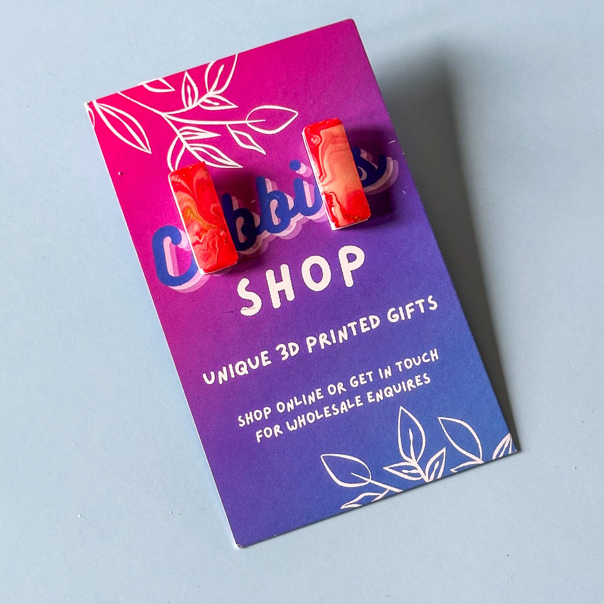 3D Printed Stud Earrings - 3D Printed Light and Colourful Earrings ...