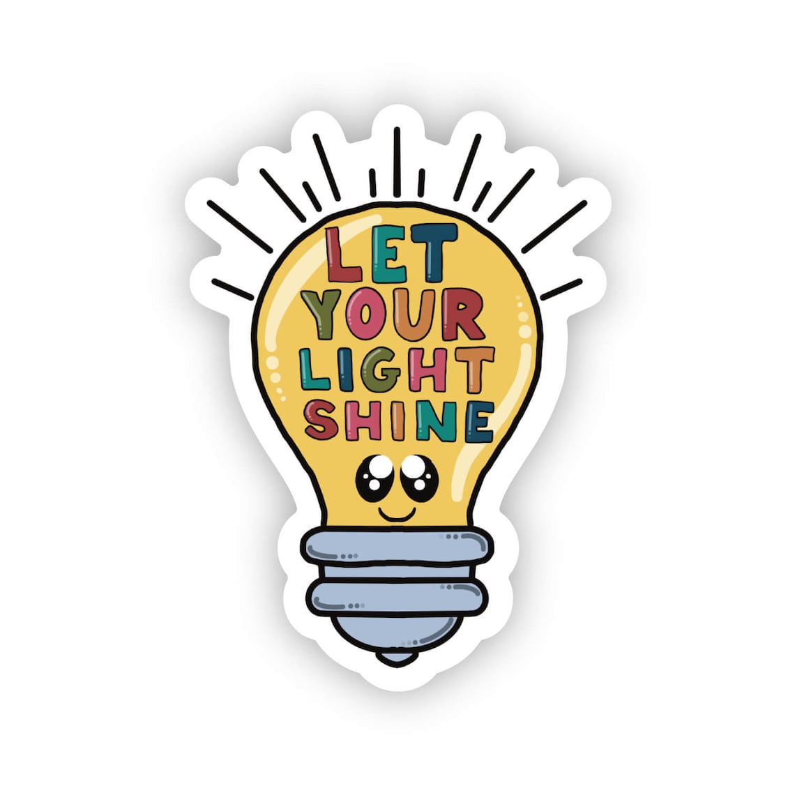 STICKER: Let Your Light Shine Lightbulb Sticker - Waterproof Vinyl ...