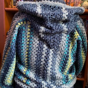 Festival Hex Hooded Cardigan Sweater - Summer Ocean - Etsy