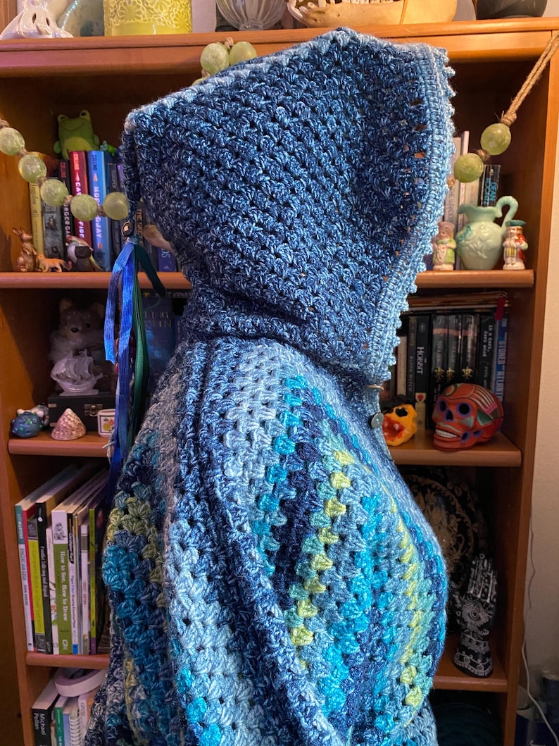 Festival Hex Hooded Cardigan Sweater - Summer Ocean - Etsy