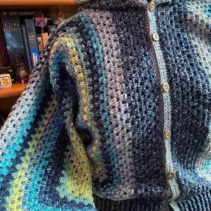 Festival Hex Hooded Cardigan Sweater - Summer Ocean - Etsy