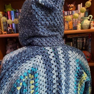 Festival Hex Hooded Cardigan Sweater - Summer Ocean - Etsy