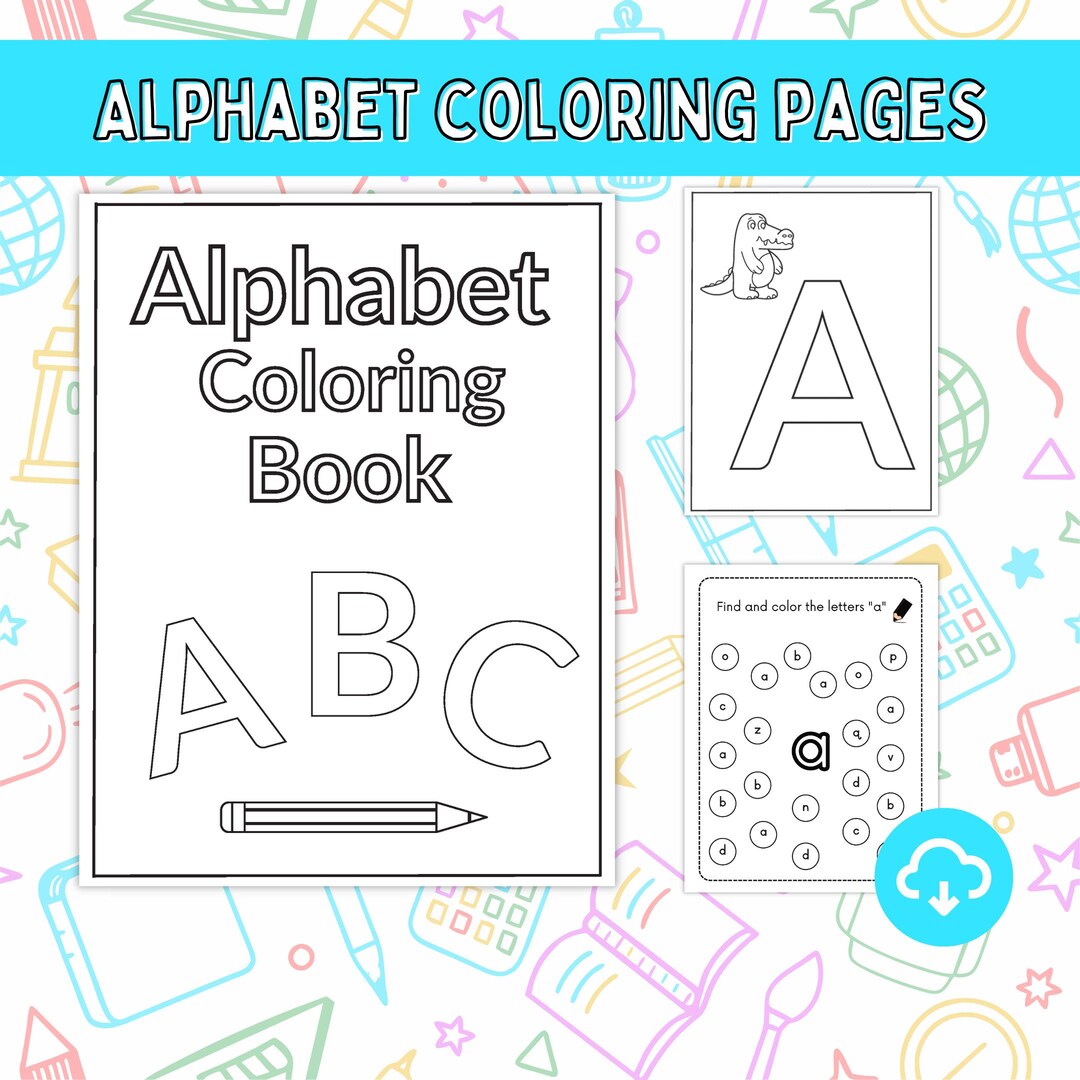 52-page Alphabet Coloring Book for Kids, Creativity, Letter Recognition ...
