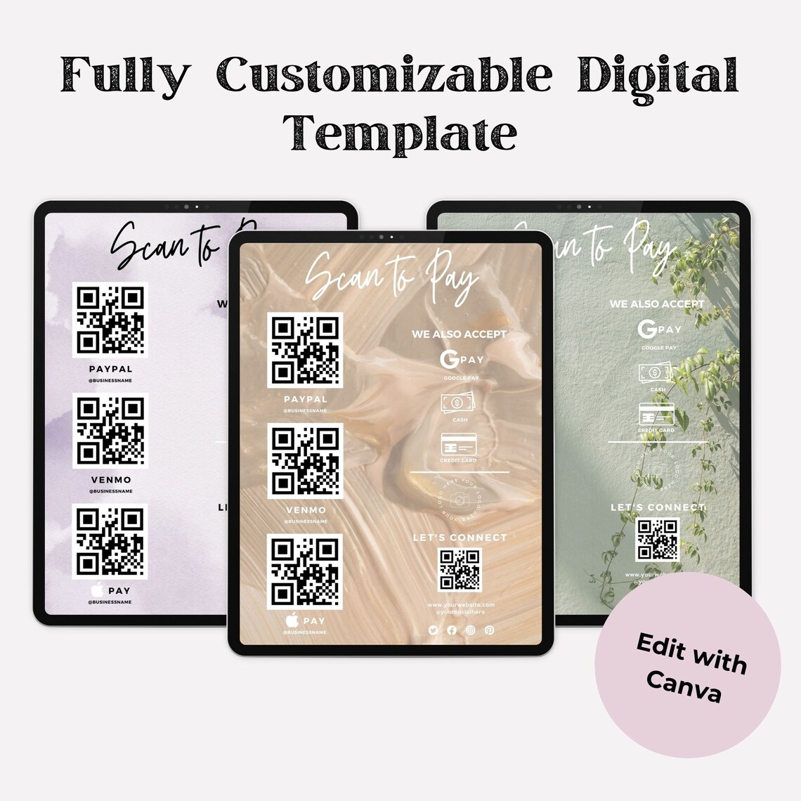 Scan to Pay Templates, QR Code Sign, Edit With Canva Template ...