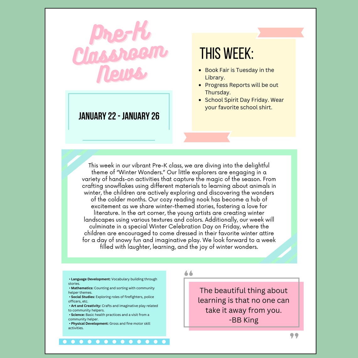 Weekly Newsletter Templates, Simple Newsletter Templates, Editable ...