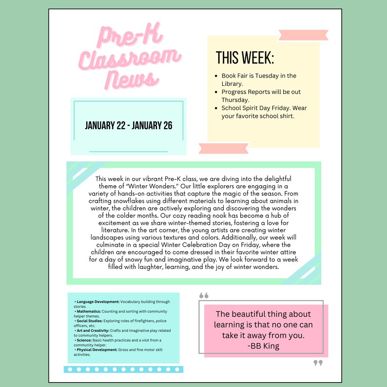 Weekly Newsletter Templates, Simple Newsletter Templates, Editable ...