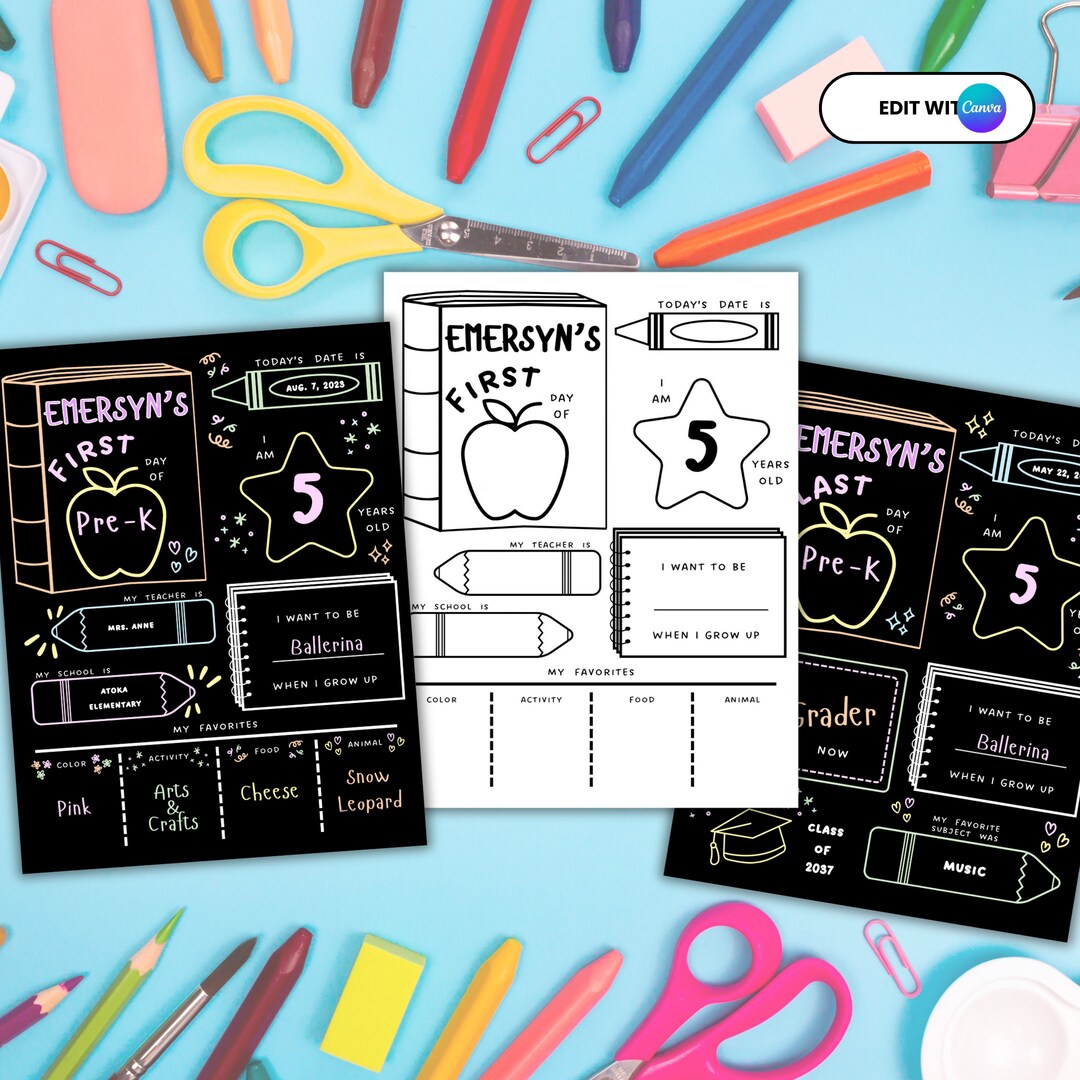 First/last Day of School Sign, Digital First Day of School Sign ...