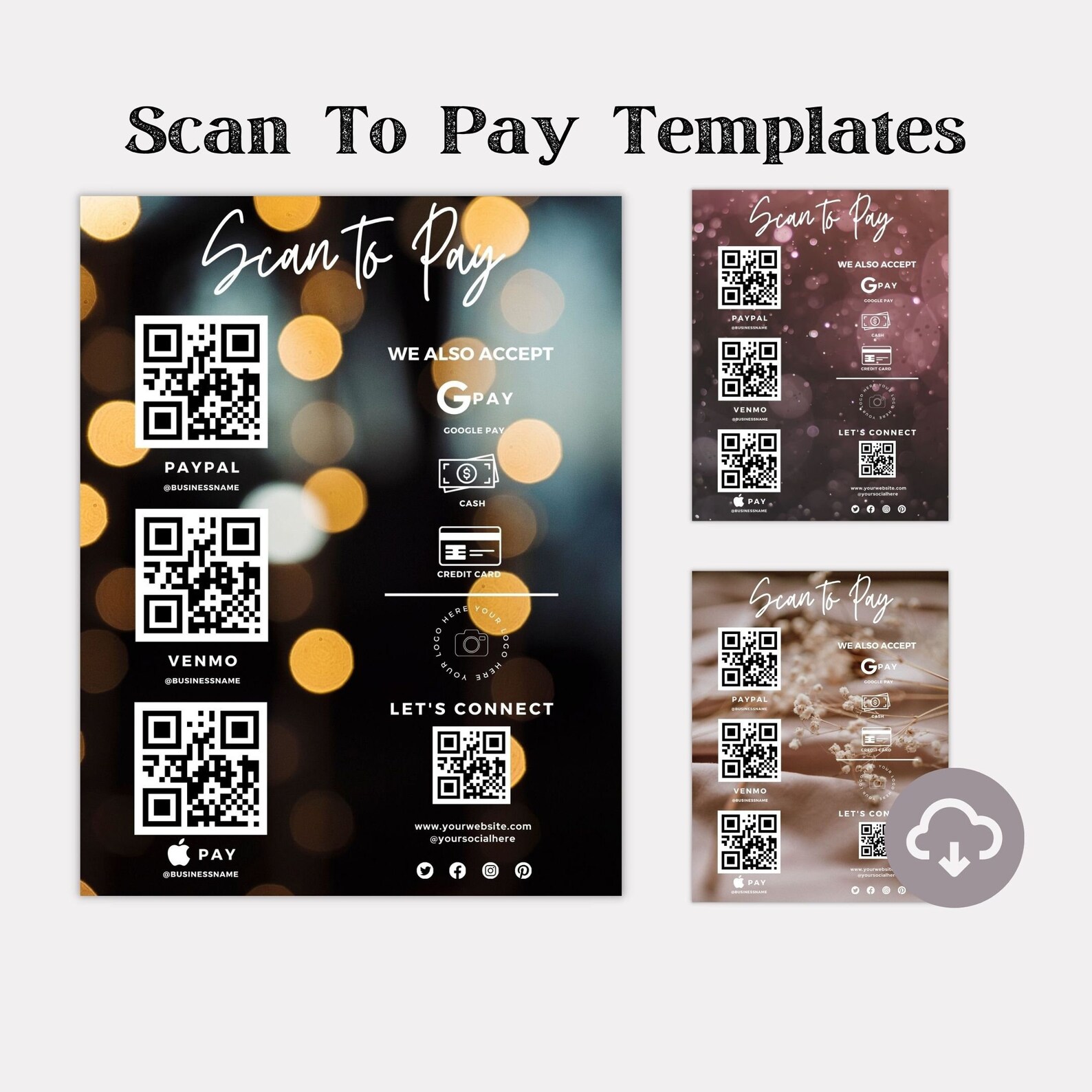 Scan to Pay Templates, QR Code Sign, Edit With Canva Template ...
