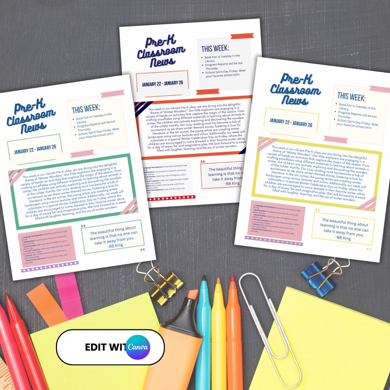 Weekly Newsletter Templates, Simple Newsletter Templates, Editable ...