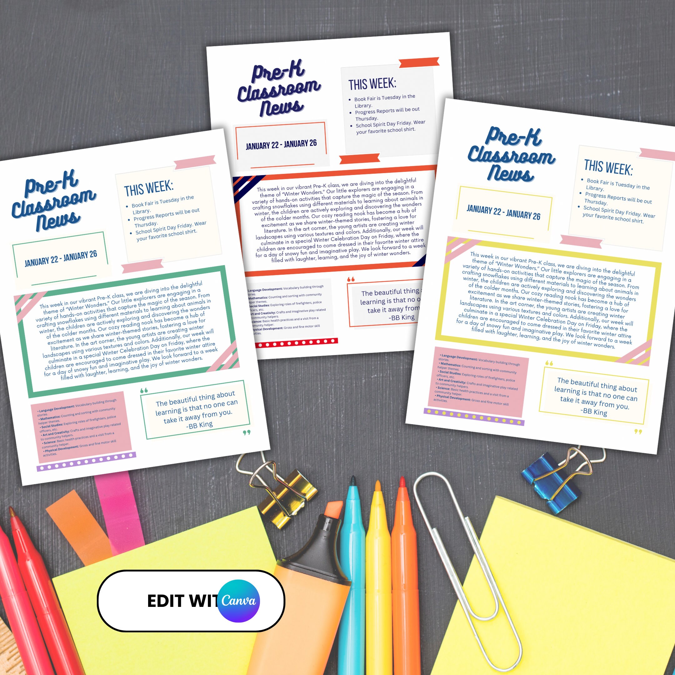 Weekly Newsletter Templates, Simple Newsletter Templates, Editable ...