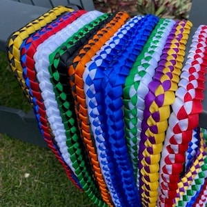 Hawaii 2 Color Satin Ribbon Lei, Graduation Lei, Senior Lei, Class of ...