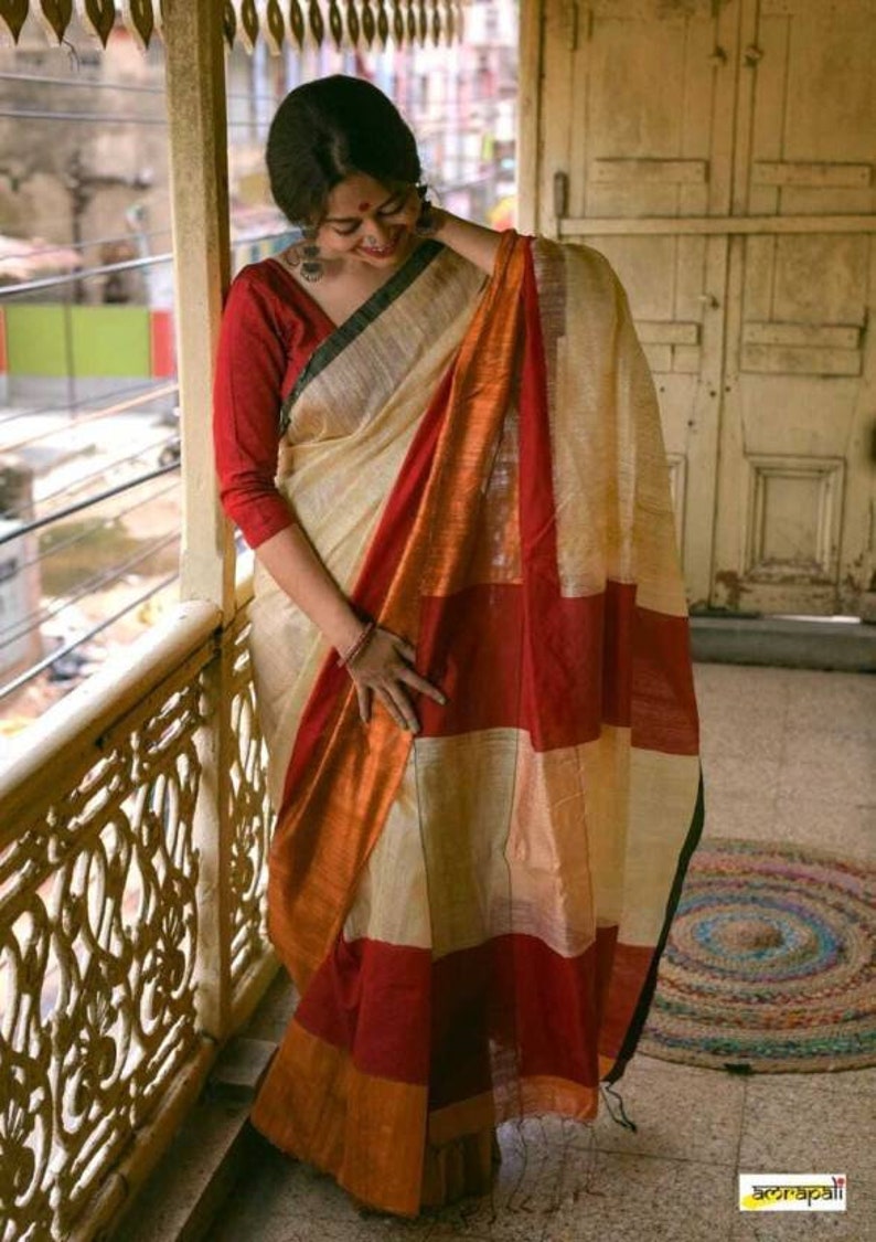 Ready to Wear Self Design Handloom Pure Cotton Saree - Etsy Australia