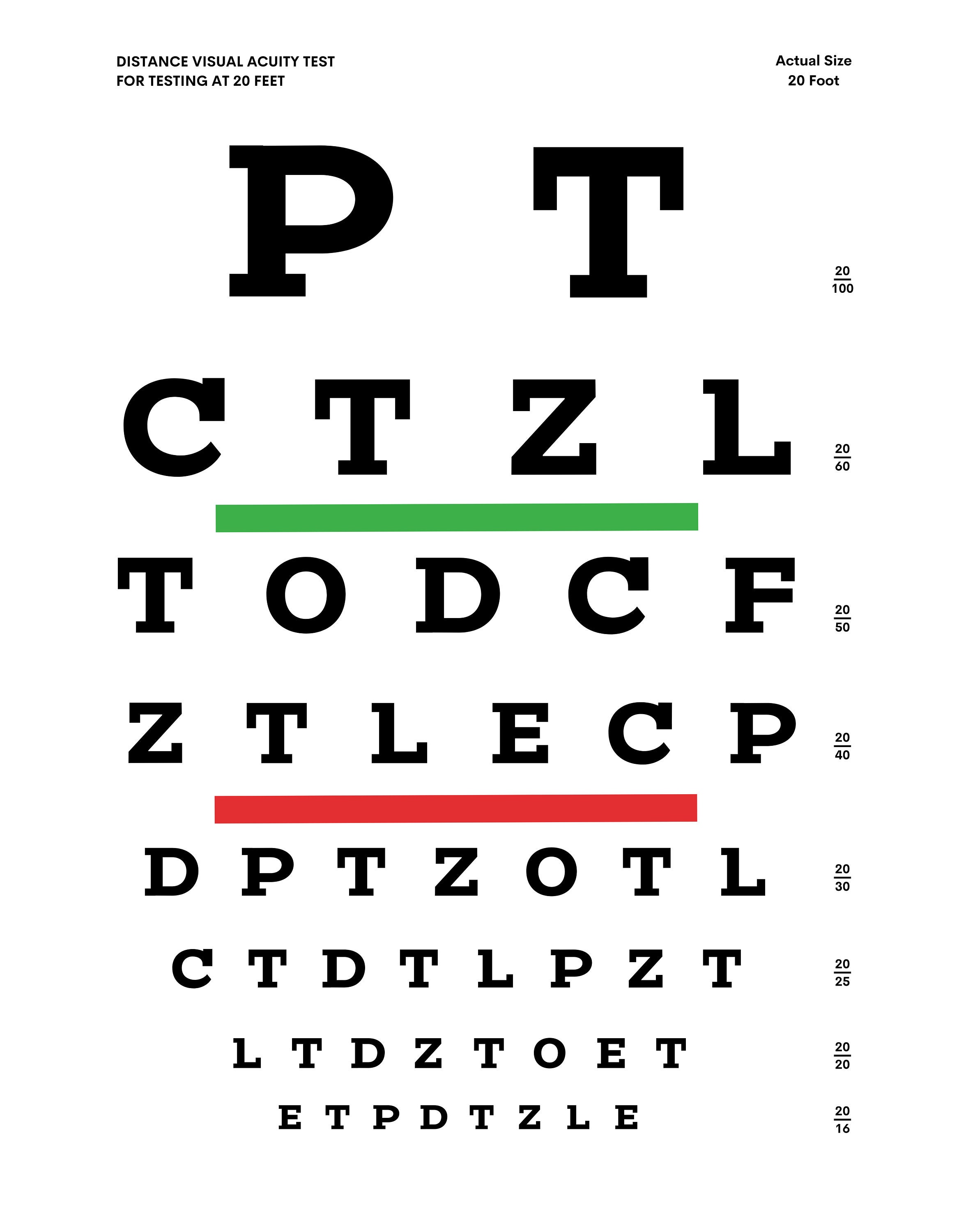 Visual Acuity Test Poster Eye Chart Test Poster Snellen - Etsy
