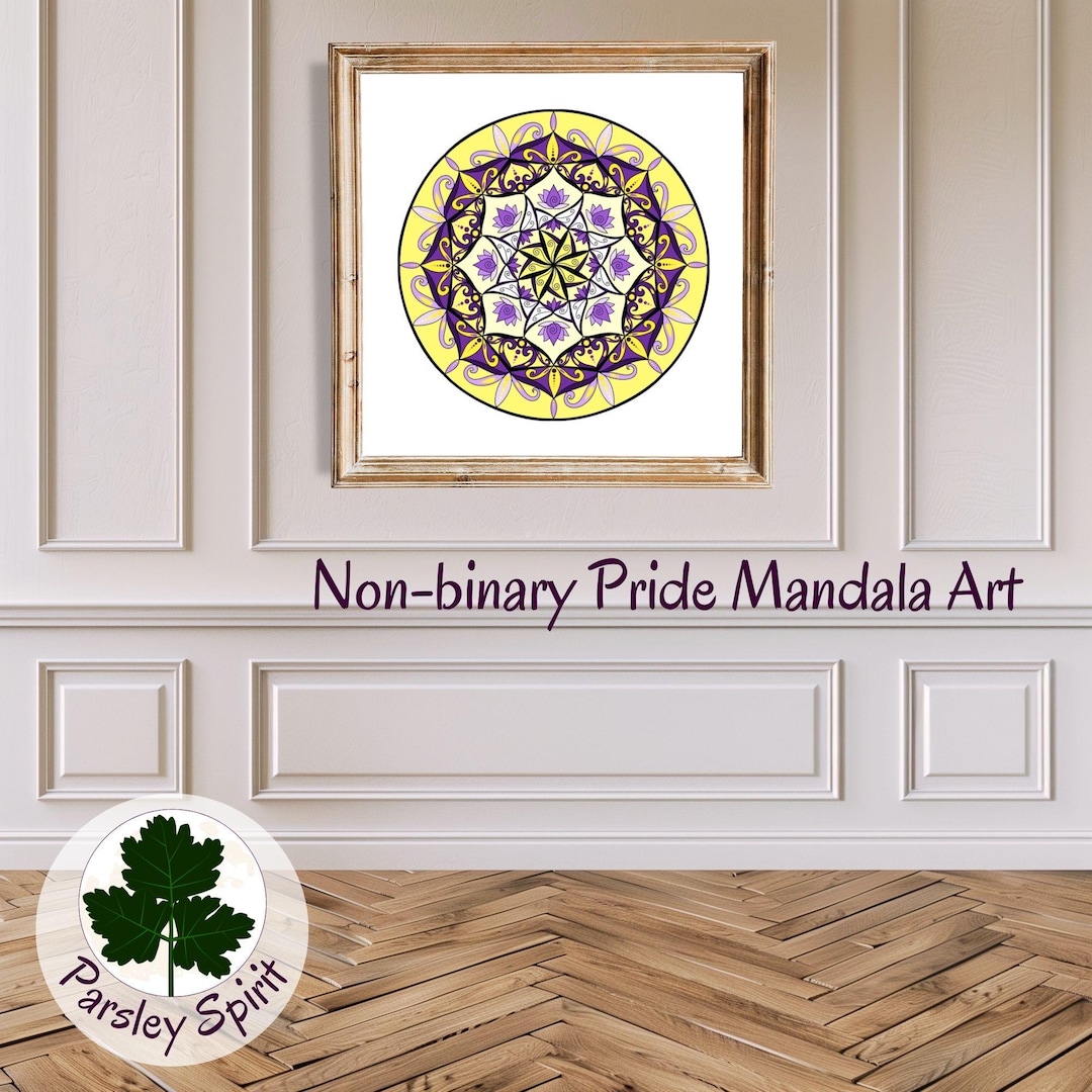 Non-binary Pride Mandala Art Print: Enby Flag Colors (digital Download ...