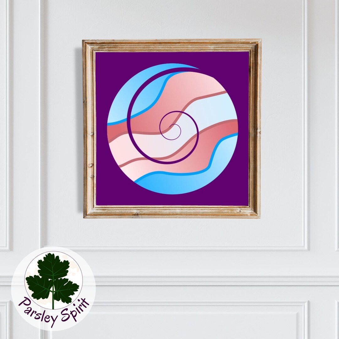 Transgender Flag Colors Abstract Digital Art Print, Subtle Trans Pride ...