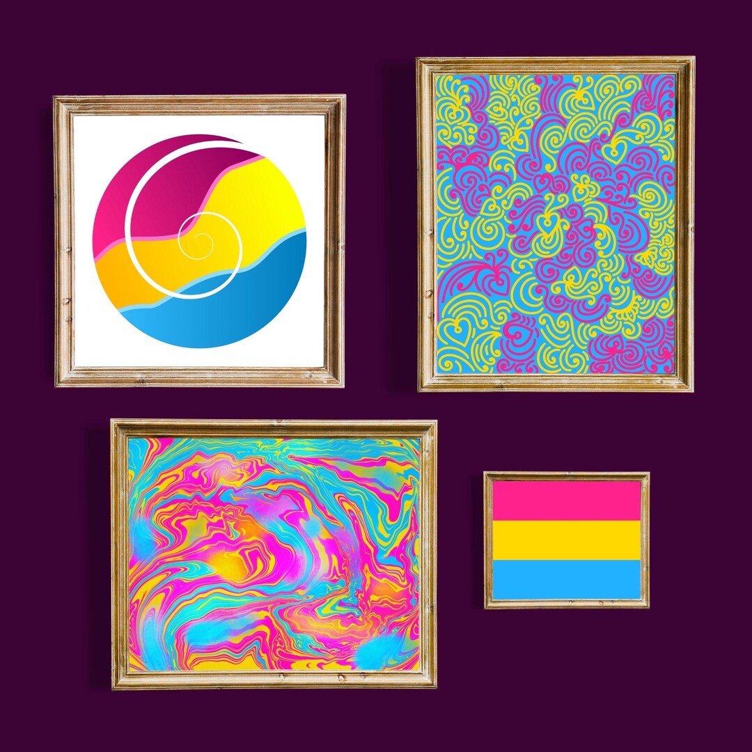 Pansexual Digital Wall Art Set, 3 Original Abstract Art Pieces Plus the ...