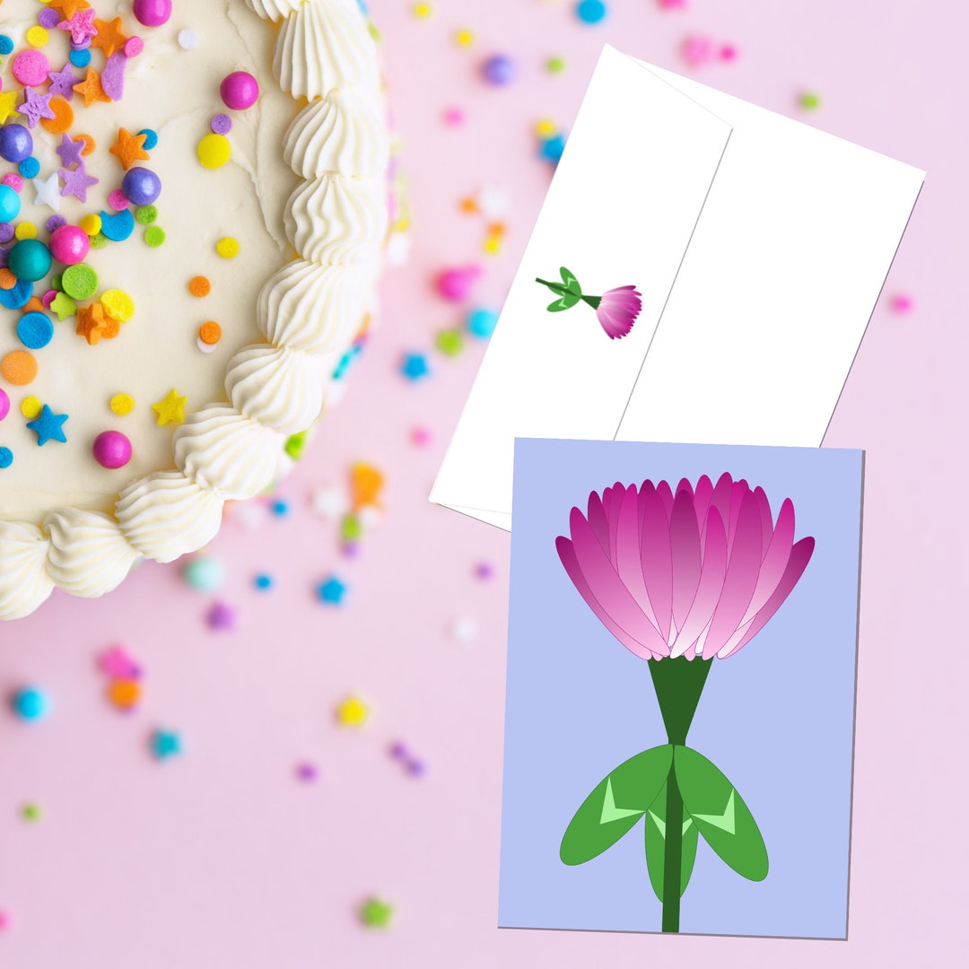 Red Clover Birthday Card | Printable Download | Includes Printable ...