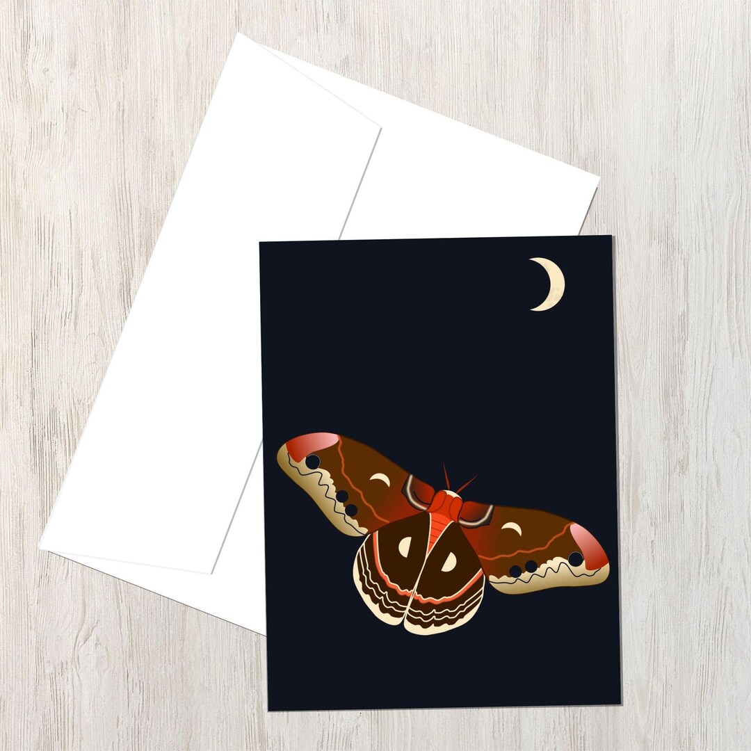 Cecropia Moth Card, Downloadable Cards, Envelope Included, Fine Art ...