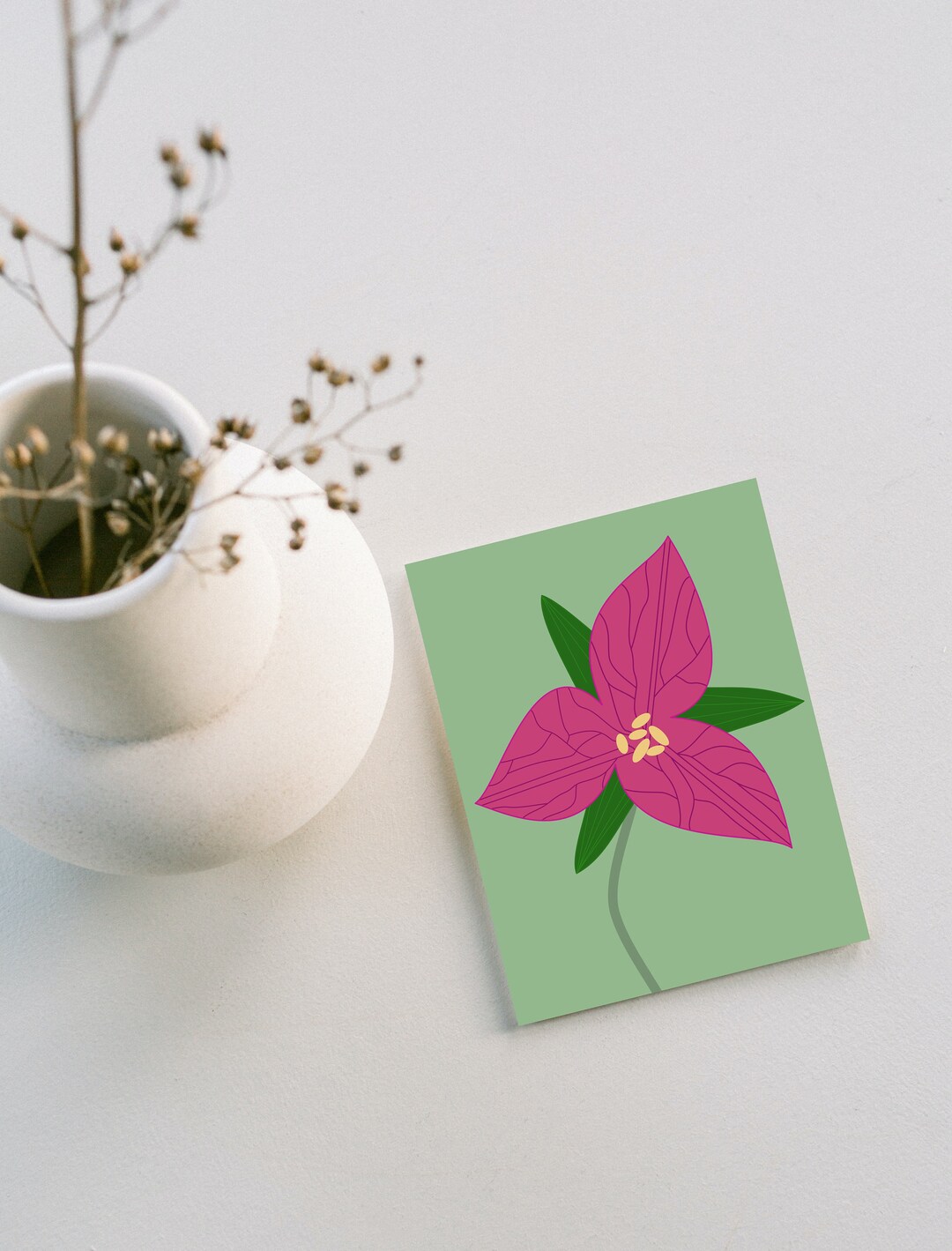 Trillium Thank You Card Instant Download and Print Includes Printable ...