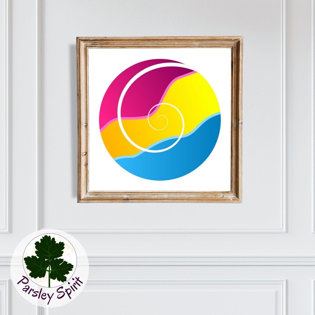 Pansexual Flag Colors Abstract Digital Art Print, Subtle Pansexual ...