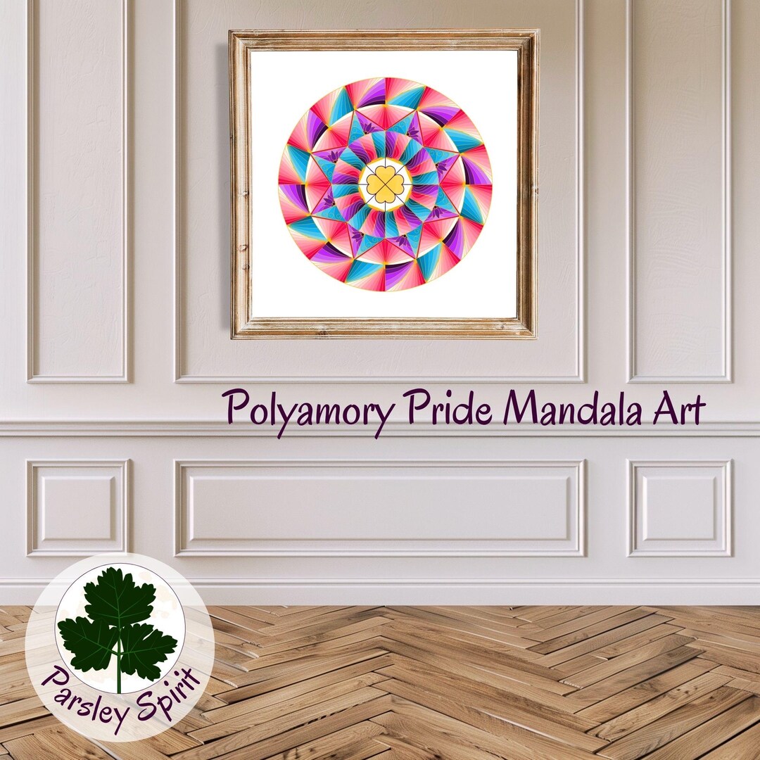 Polyamory Pride Mandala Art Print, Original Hand-drawn Art in the Colors of the Polyamory Pride ...