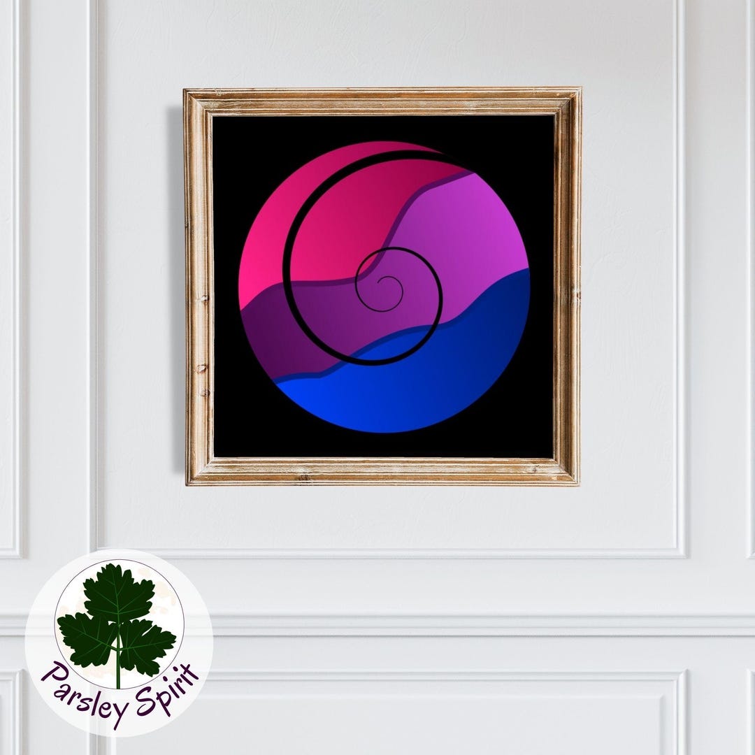 Bisexual Flag Colors Abstract Digital Art Print, Subtle Bisexual Pride ...