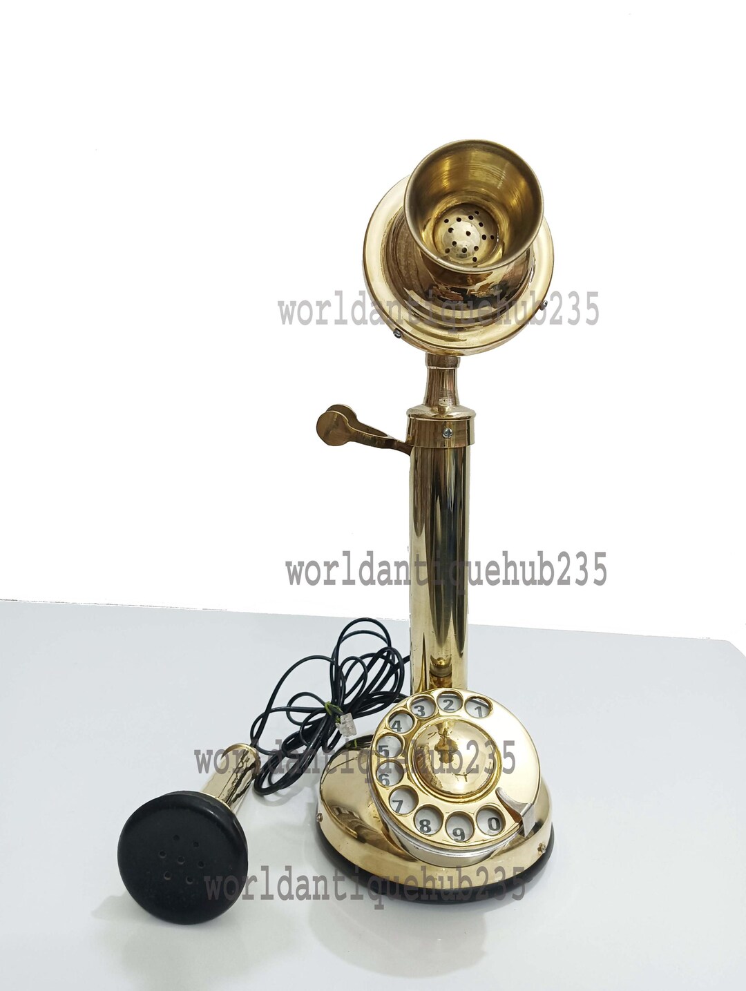 Old Retro Candlestick Phone Rotary Dial Home Office Decor Functional ...