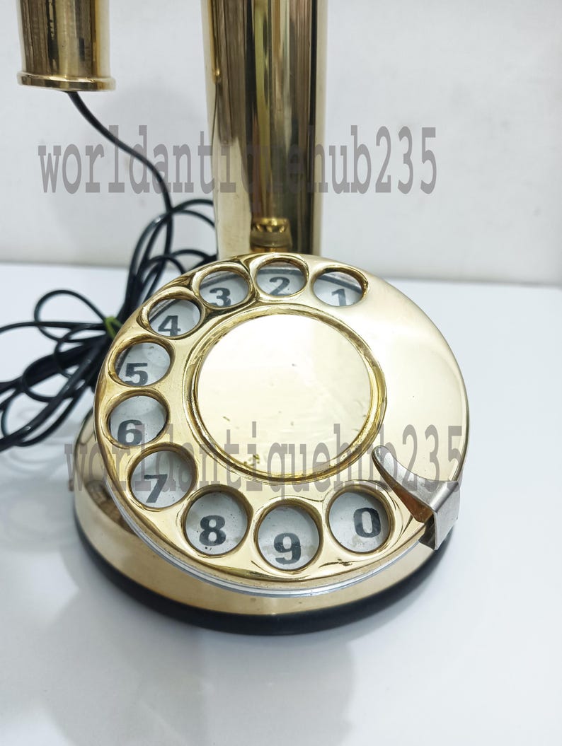 Old Retro Candlestick Phone Rotary Dial Home Office Decor Functional ...