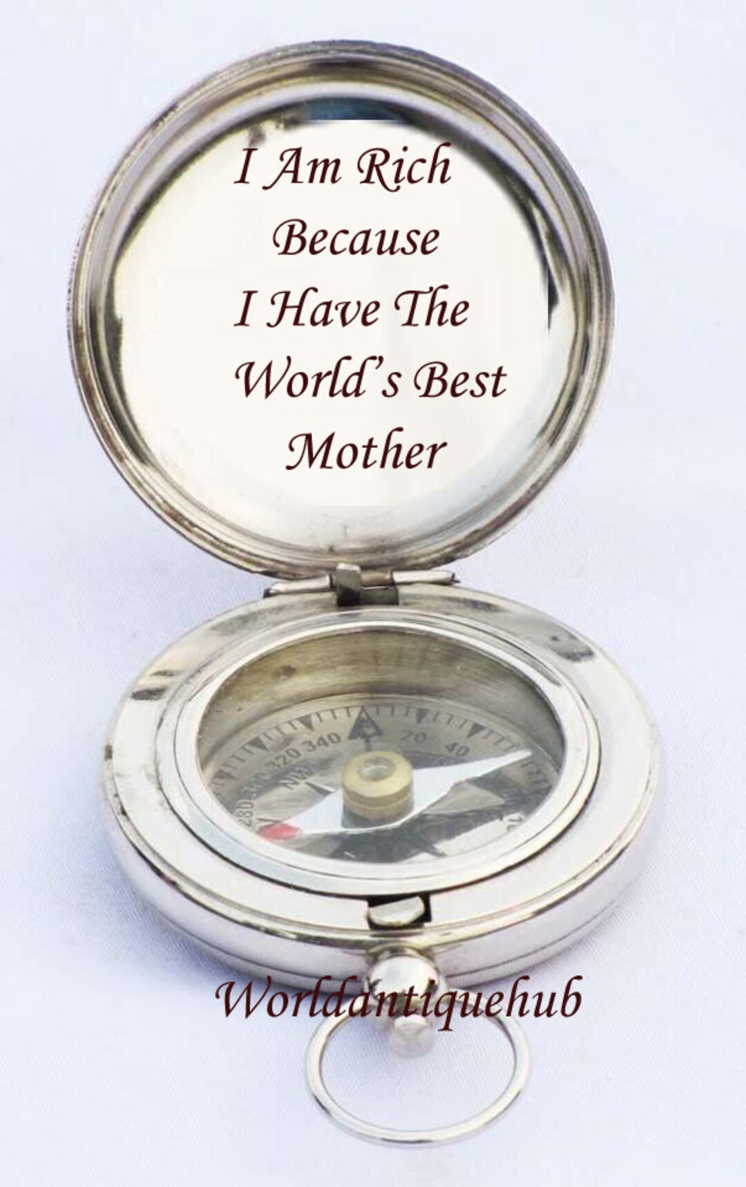 Silver Compass, Handmade Compass, Personalized Working Compass, Dad ...