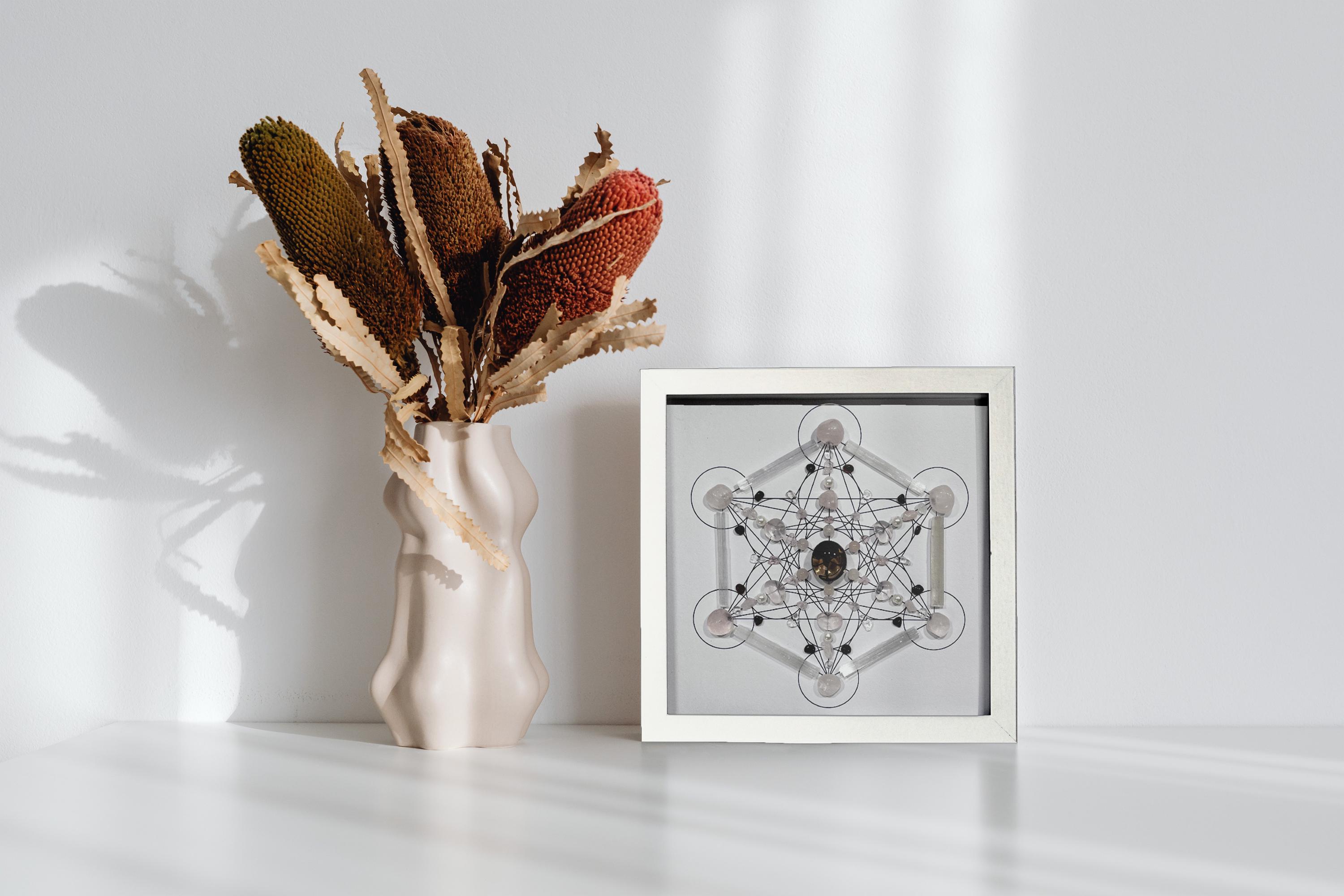 House Blessing Crystal Grid Wall Art: Madagascan Quartz, Obsidian - Etsy