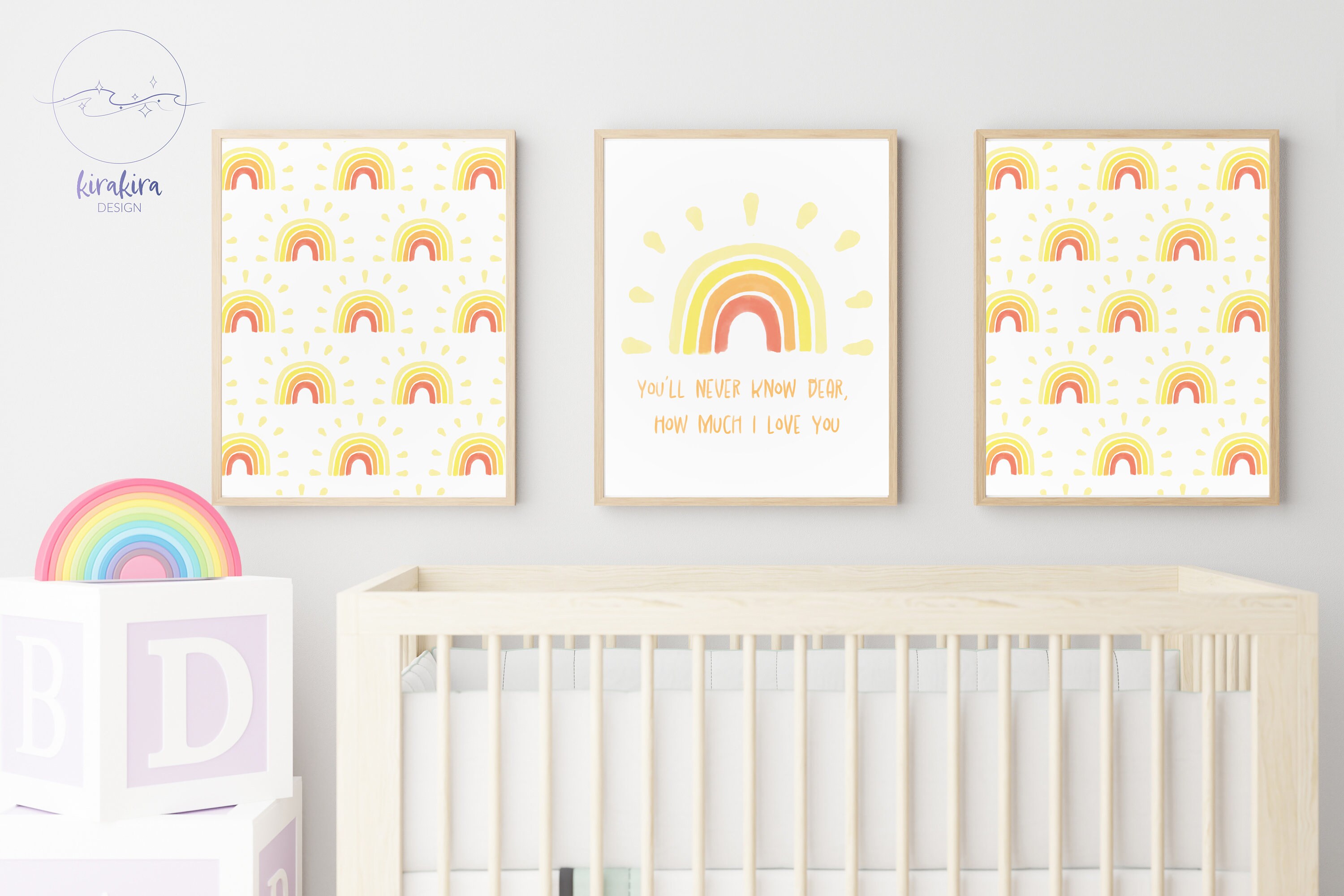 Boho Rainbow Pattern Nursery Digital Print, Boho Rainbow Digital Print ...