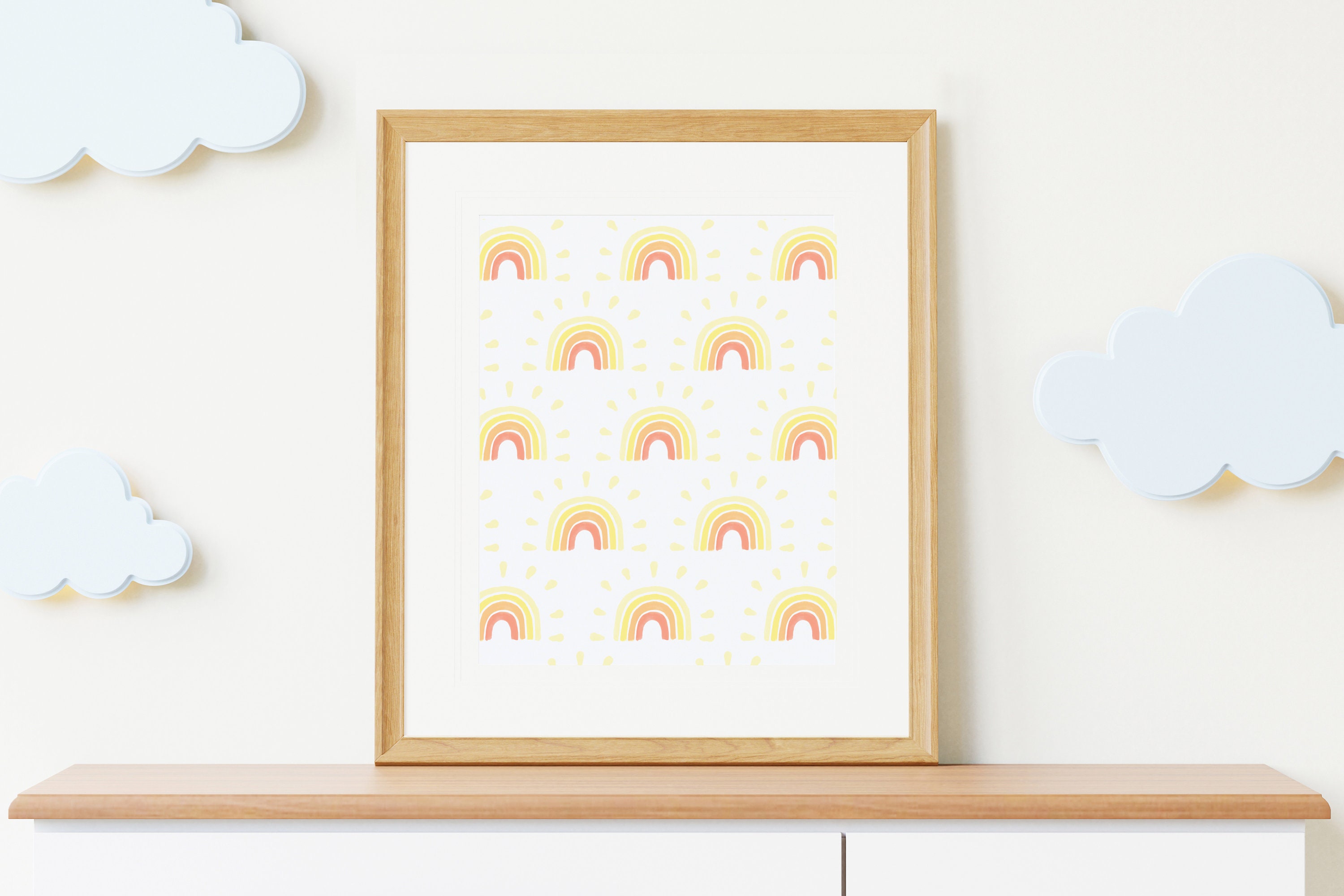 Boho Rainbow Pattern Nursery Digital Print, Boho Rainbow Digital Print ...