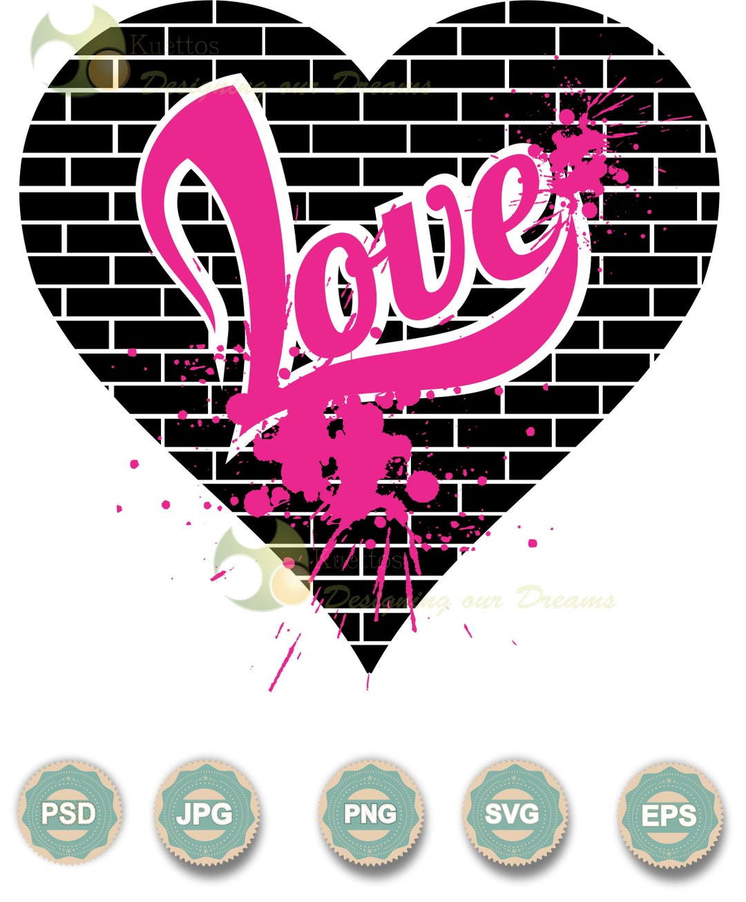 Heart Bricks Love Png Psd Eps Psd Photoshop PNG File - High Resolution ...