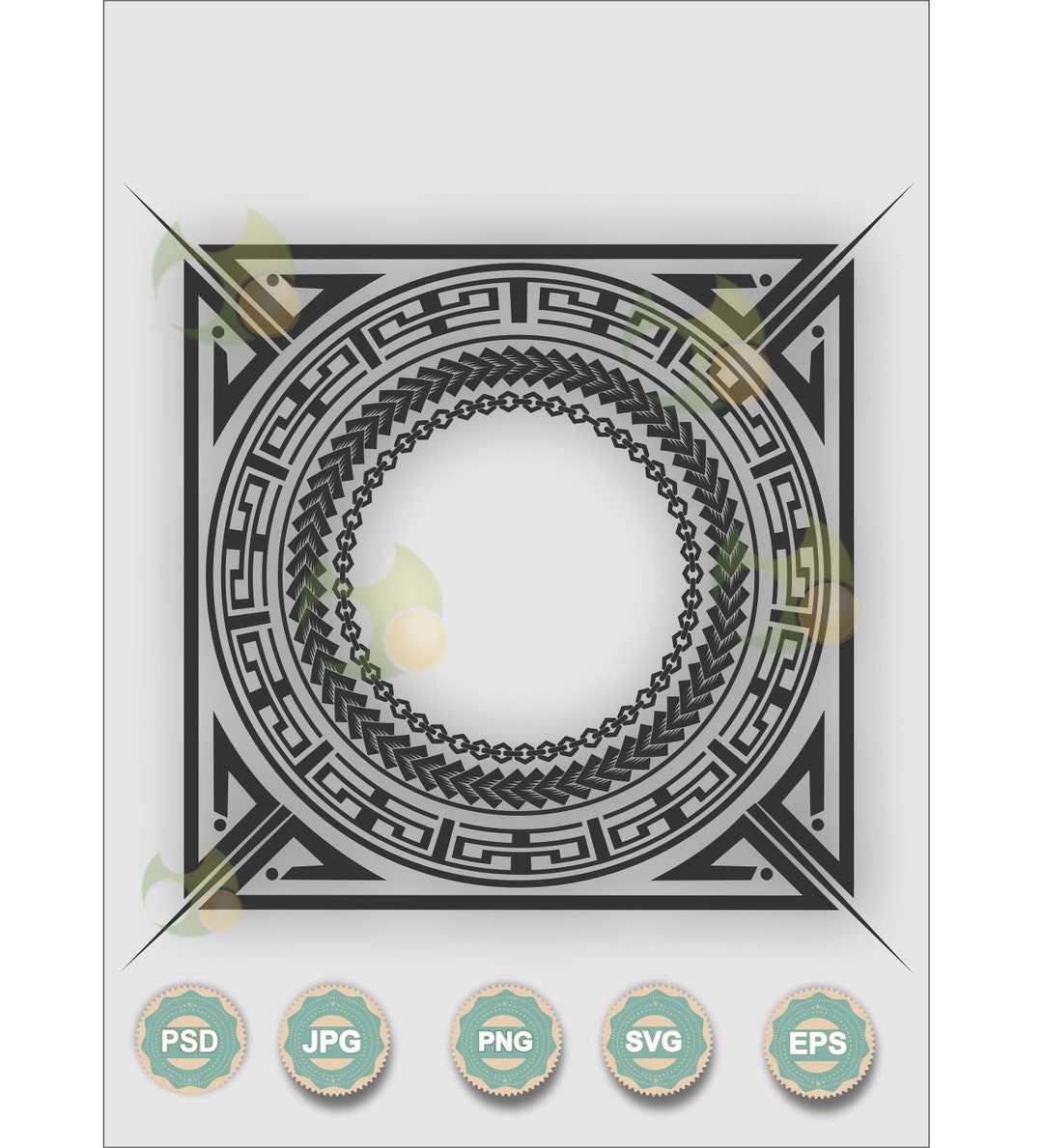 Greek Decorative Elements Svg Psd Photoshop PNG File - High Resolution ...