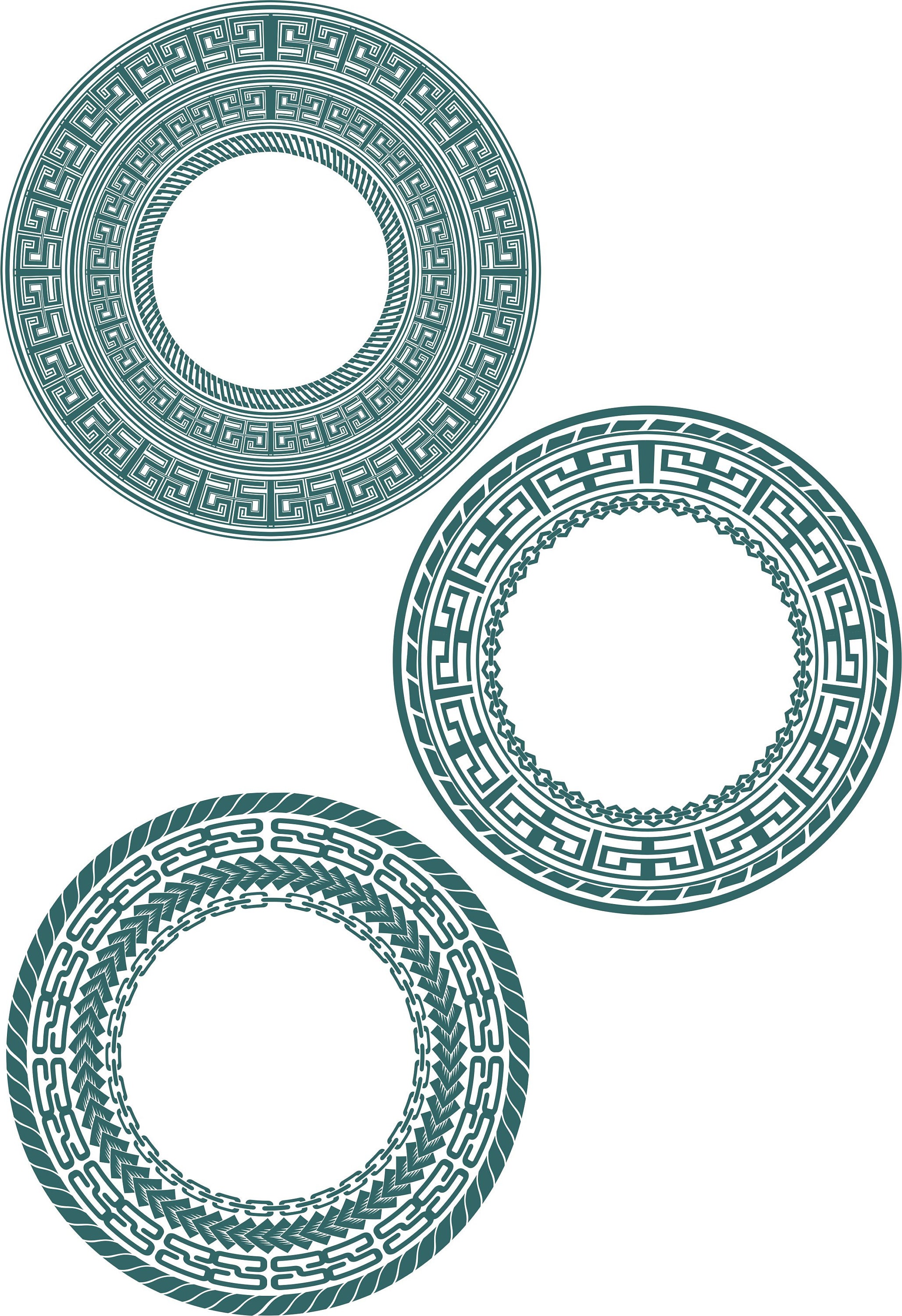 Greek Bundle Circle SVG, Greek Decorative Elements SVG File - Vector ...