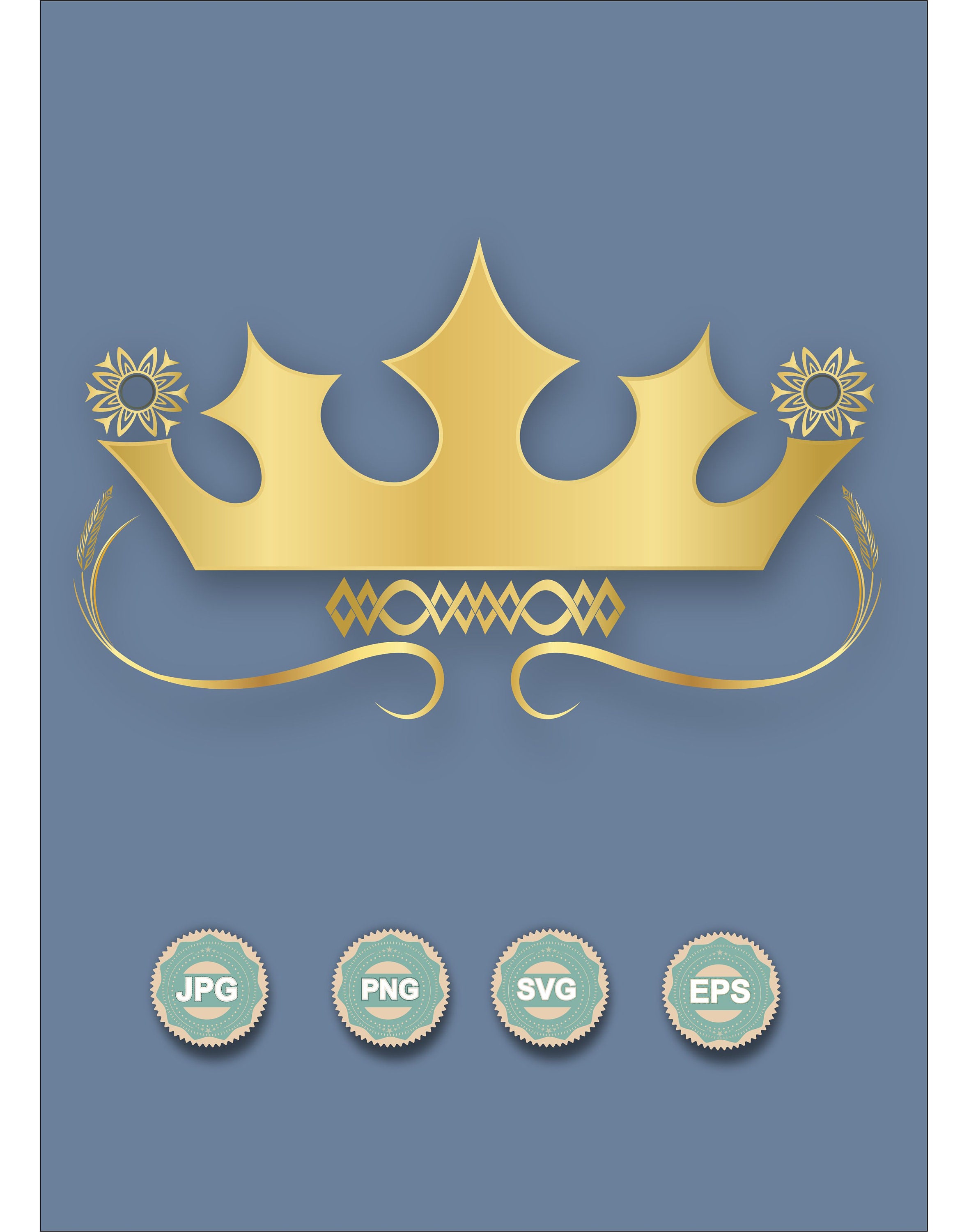 Gold Crown SVG , Queen Crown Svg, Gold Crown Png, Princess Crown Svg ...