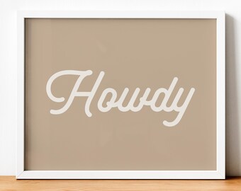 Howdy Printable Wall Decor Instant Digital Download - Etsy