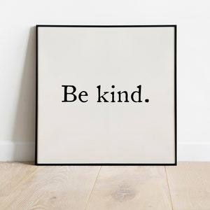 Be Kind Print, Minimalist Art Print, Vintage Wall Art, Boho Poster ...